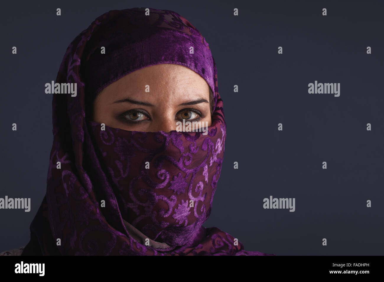 ethnic Beautiful arabic woman with traditional burqa veil Stock Photo ...