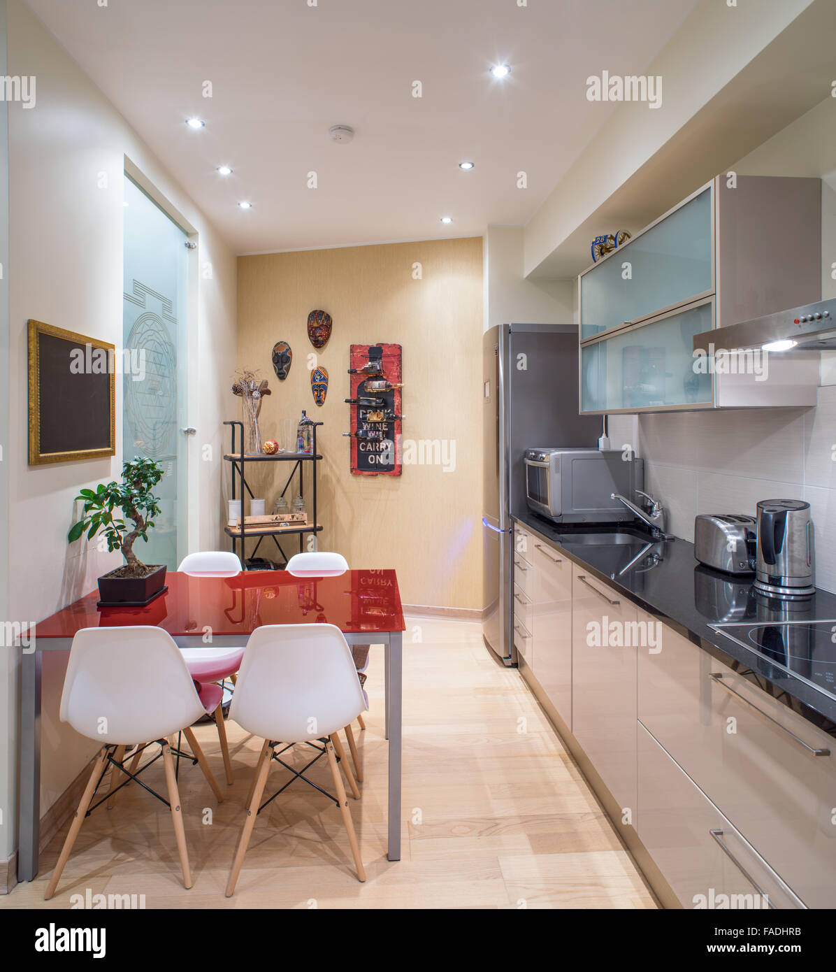 Modern studio interior in private house. Kitchen Stock Photo - Alamy