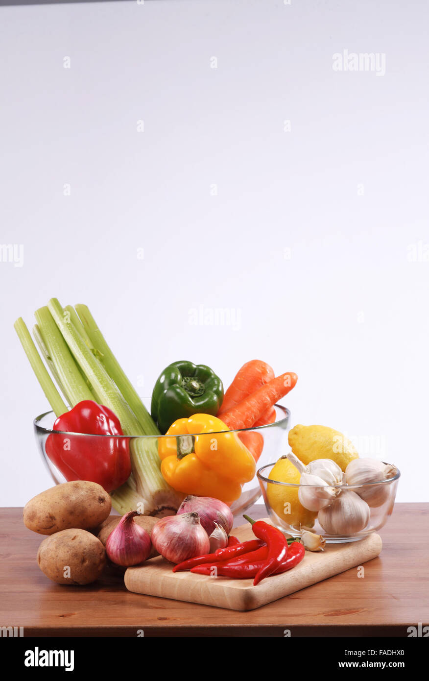 A glass bowl fill with vegetables Stock Photo - Alamy
