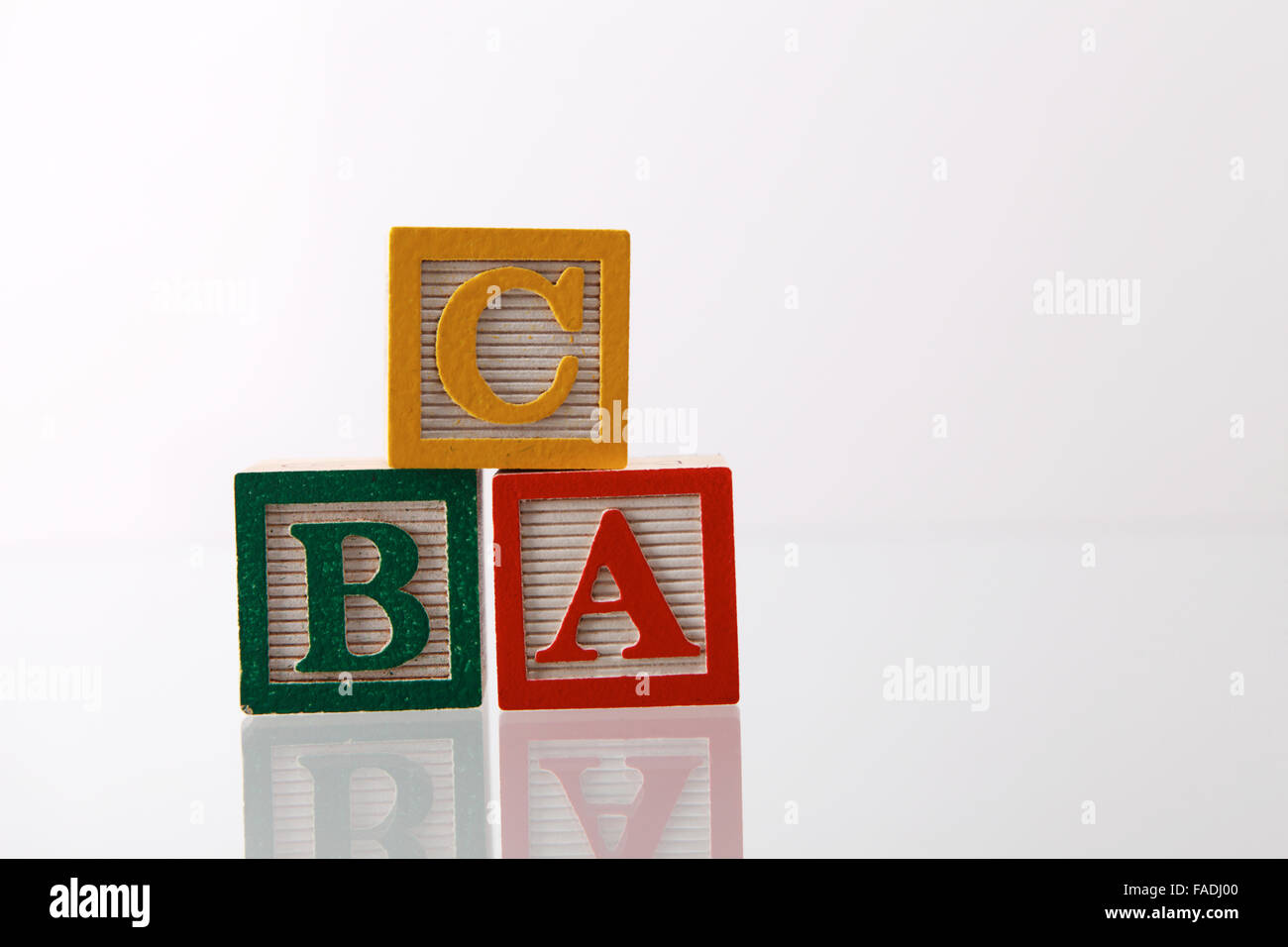 Wooden A B C Blocks Stock Photo - Alamy