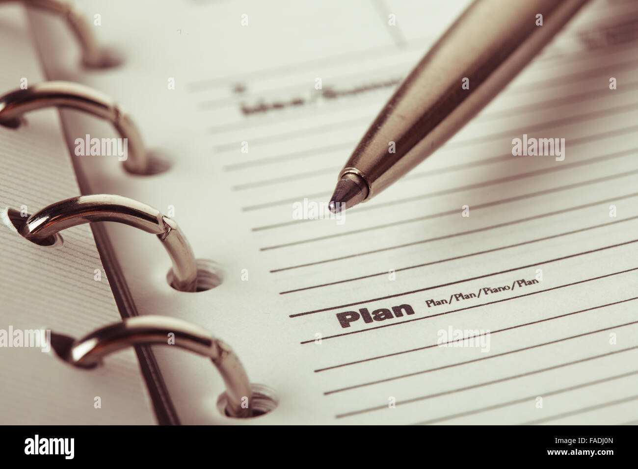 The plan organizer Stock Photo - Alamy