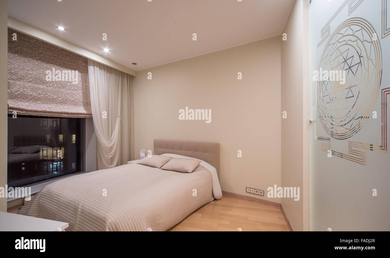 Interior of bed room in private modern house Stock Photo - Alamy