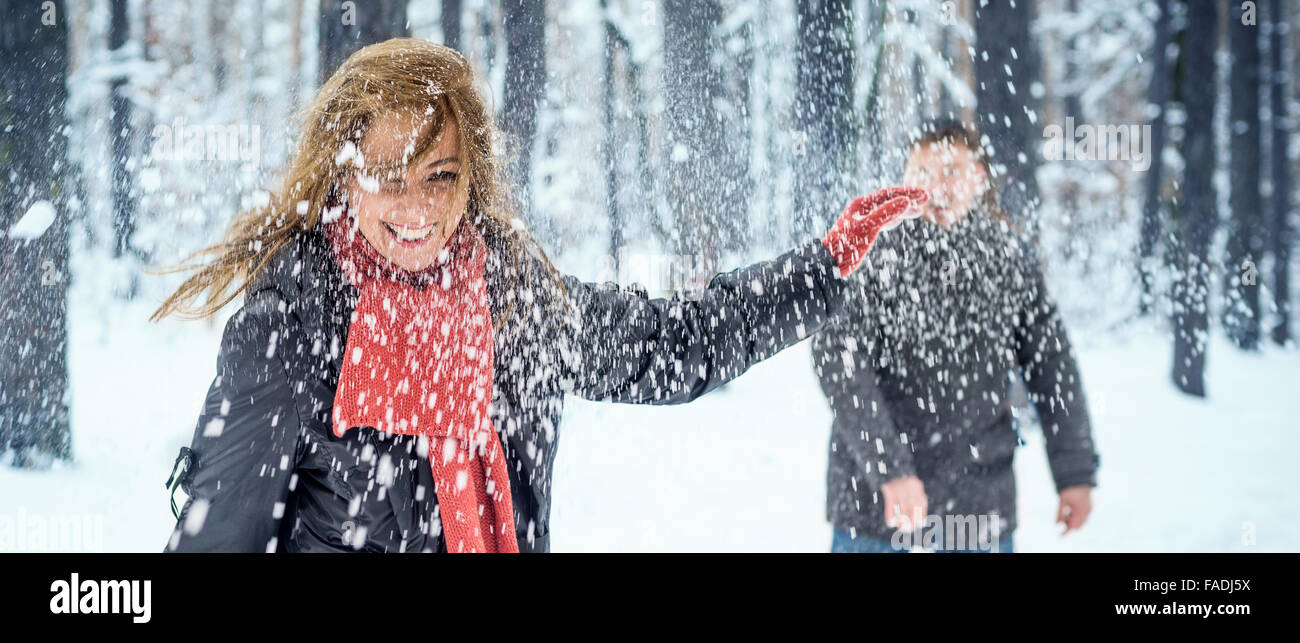 Throwing snow ball hi-res stock photography and images - Alamy