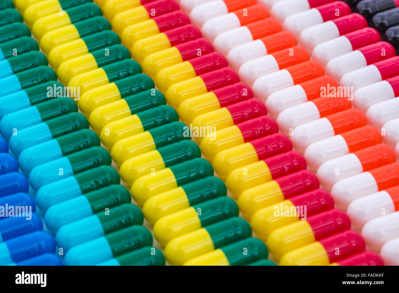 Close-up of gelatine pills - capsules. Metaphor consumer choice ...