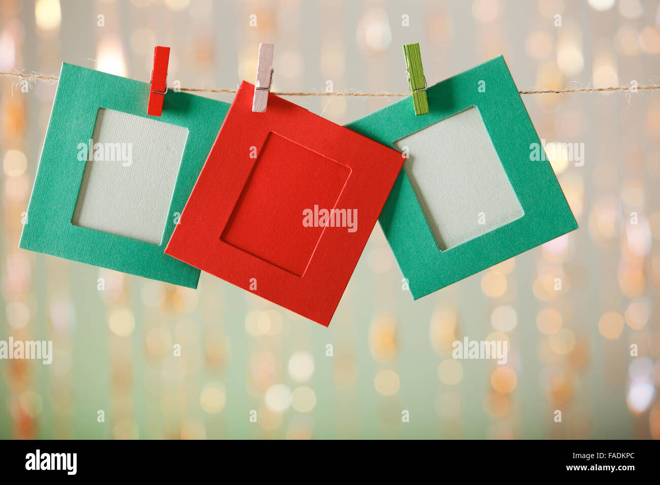 picture frame on the washing line Stock Photo - Alamy