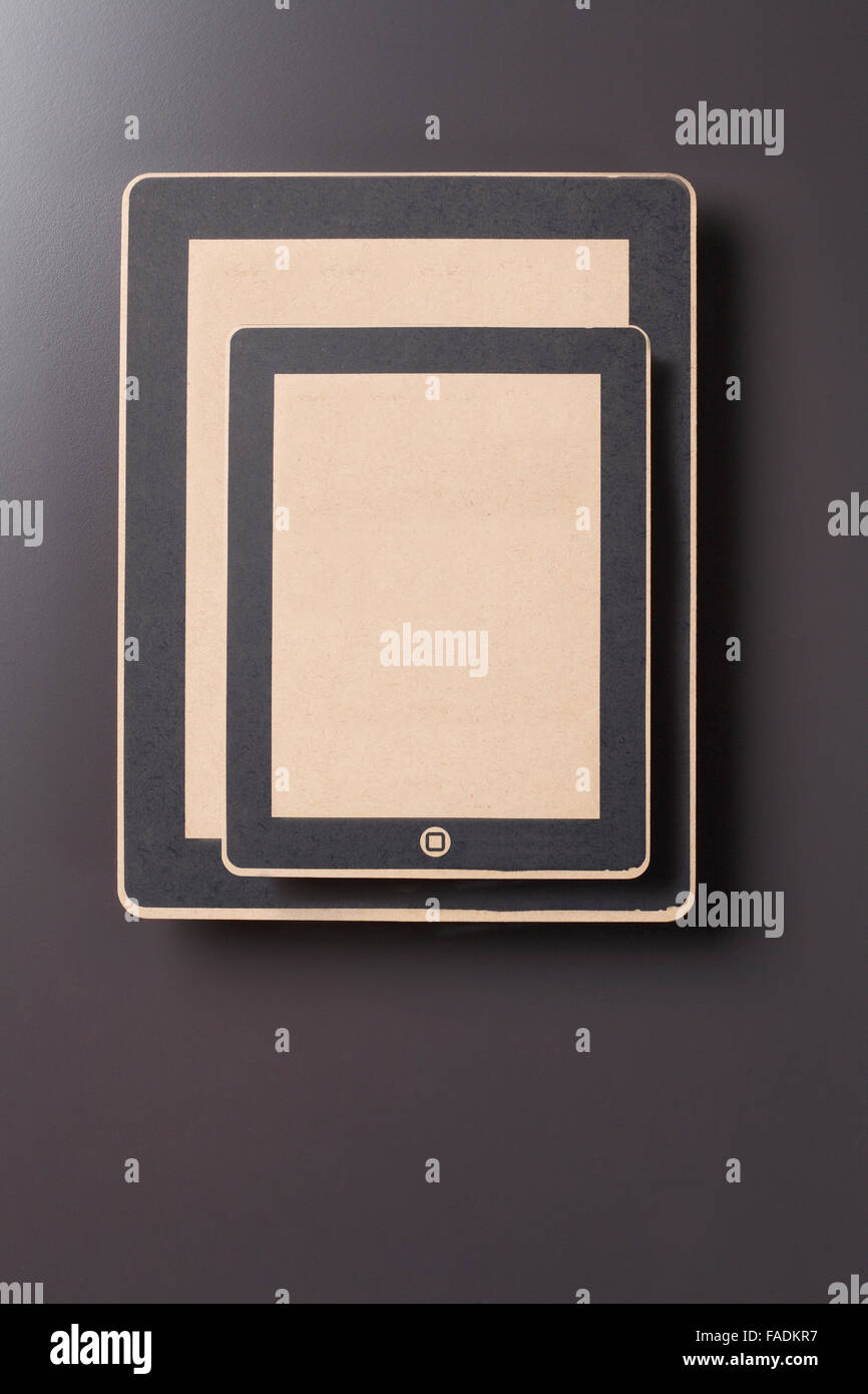 dummy tablet PC on the gray background Stock Photo - Alamy