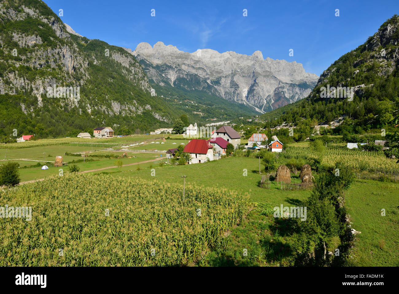View over Theth, Thethi valley, Theth, Thethi Nationalpark, Albanian ...