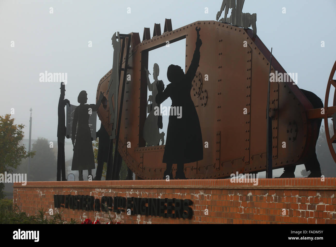 Lincoln Tank Memorial, modern artwork tank display, installed on a ...