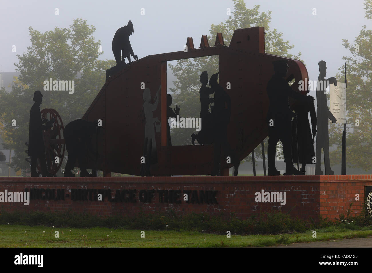 Lincoln Tank Memorial, modern artwork tank display, installed on a ...