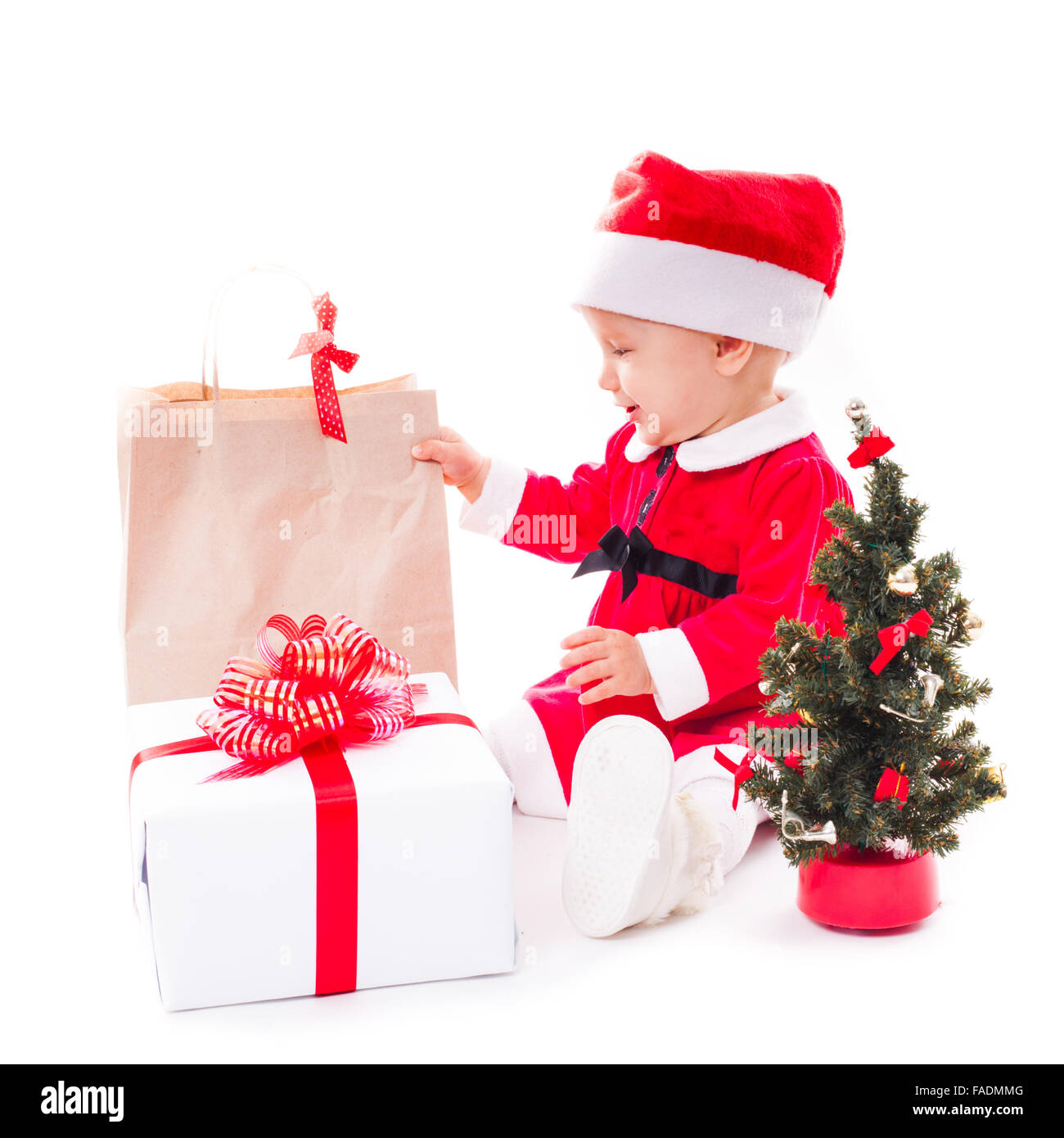 Santa baby girl Stock Photo - Alamy