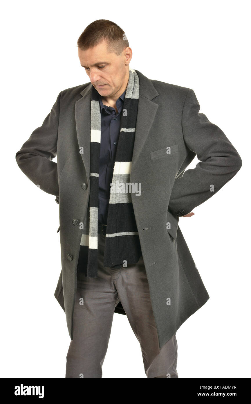 Portrait trendy man coat Cut Out Stock Images & Pictures - Alamy