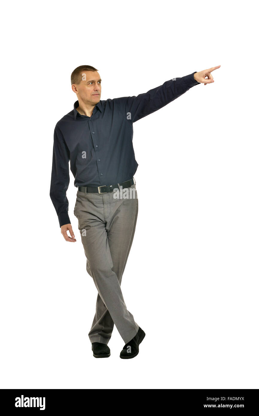 Handsome Man pointing Stock Photo - Alamy