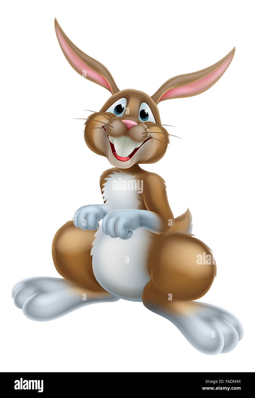 A cute happy cartoon bunny rabbit, could be the Easter bunny Stock ...