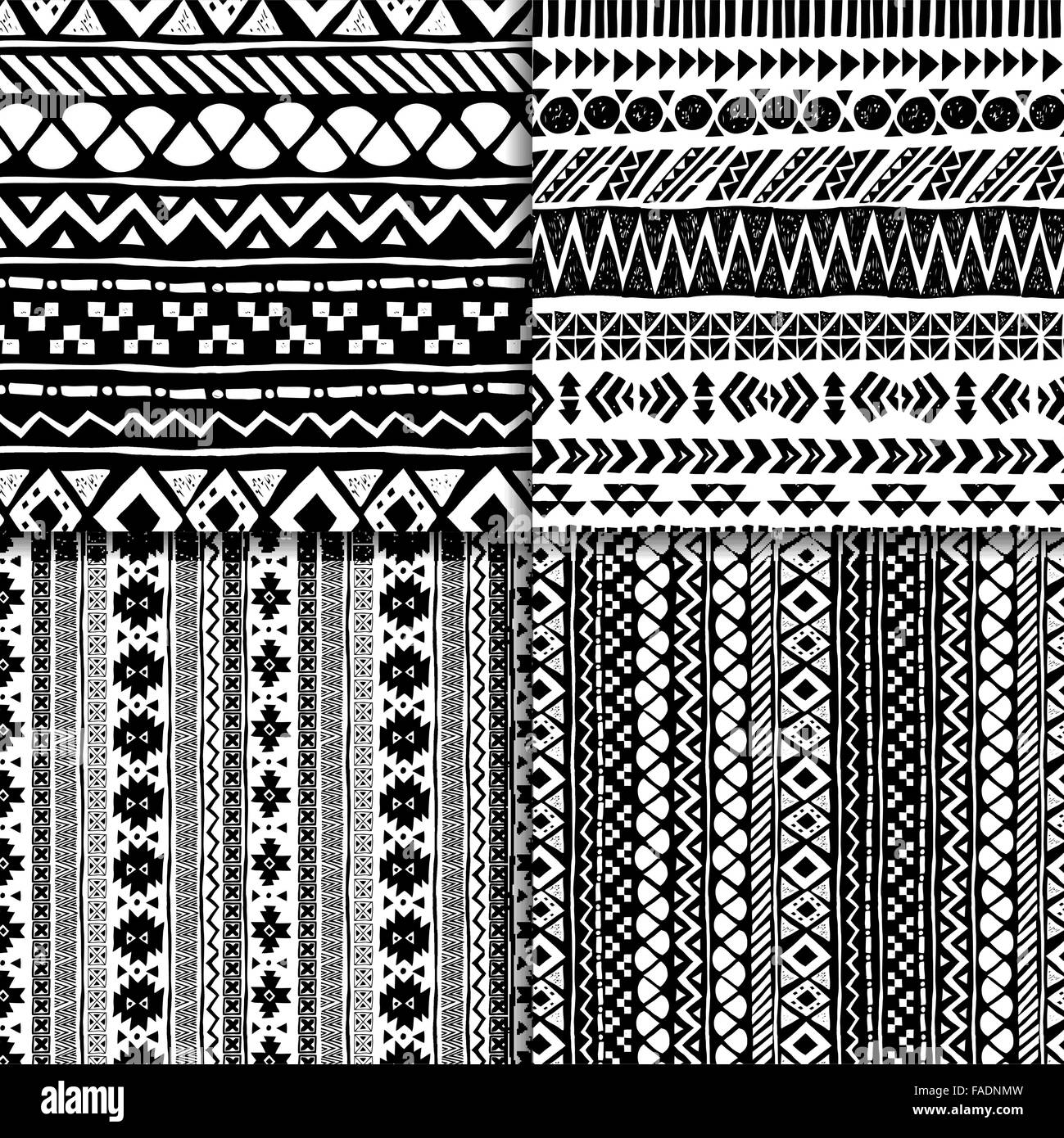 Seamless ethnic pattern set Stock Vector Image & Art - Alamy