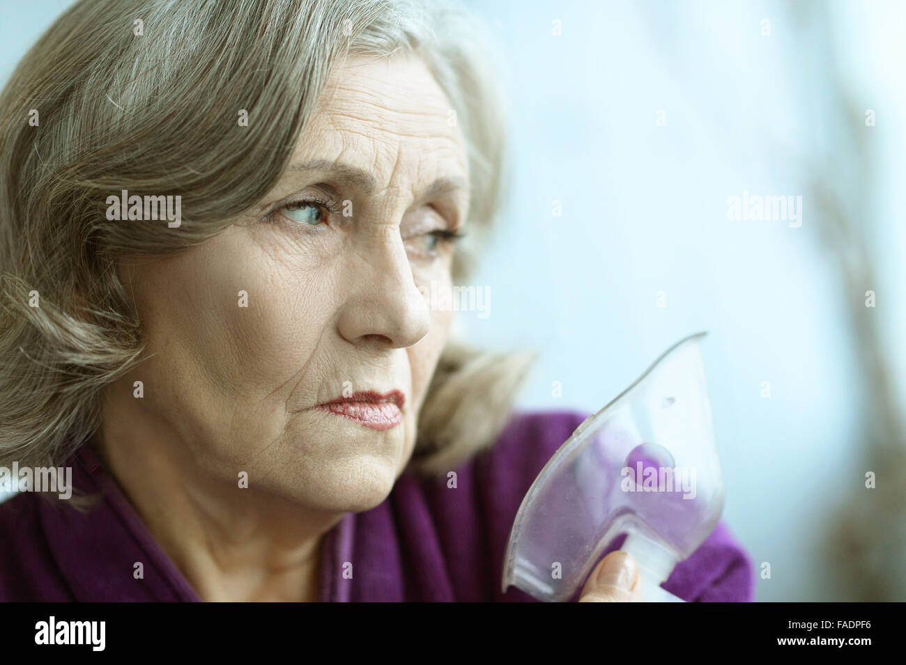 woman making inhalation Stock Photo - Alamy
