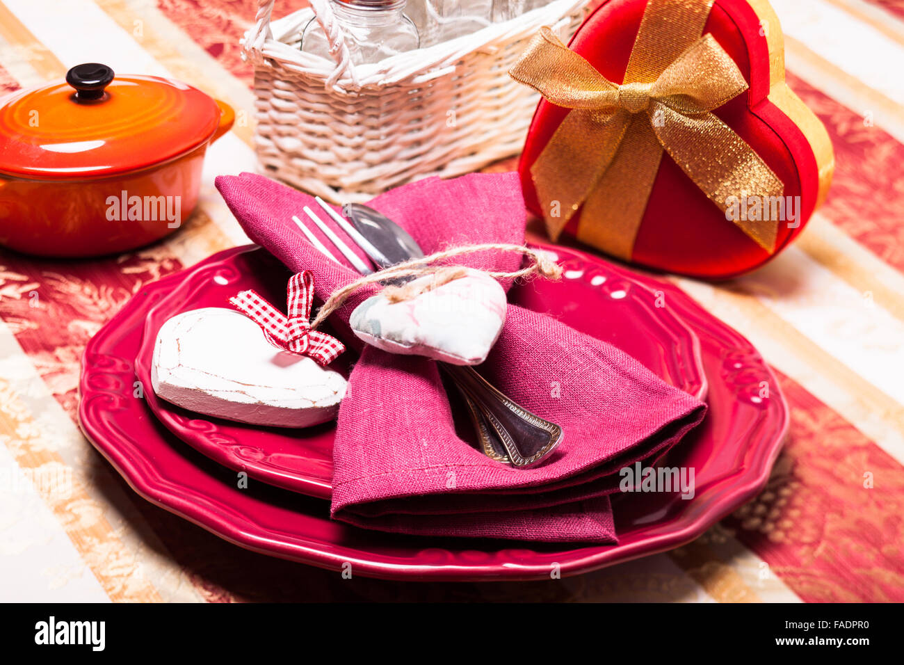 Valentine day table setting Stock Photo - Alamy