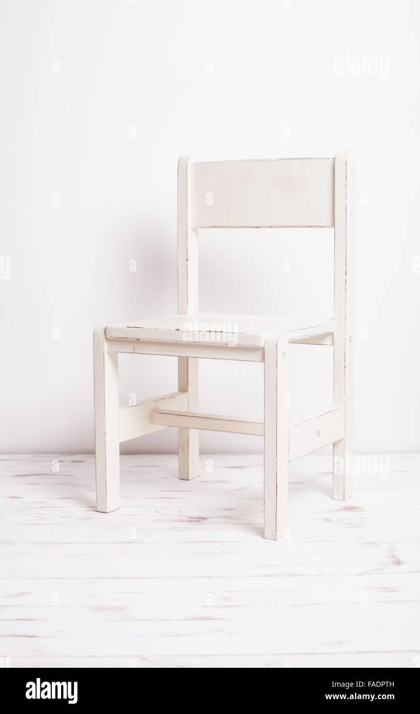White old-fashioned chair Stock Photo - Alamy