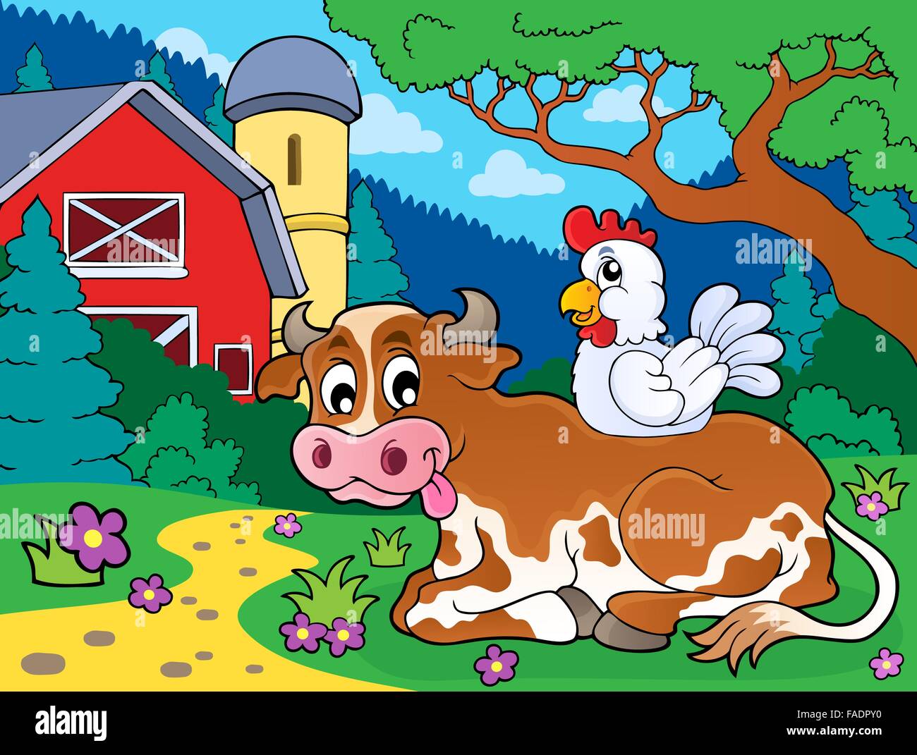 Cow theme image 4 - picture illustration Stock Photo - Alamy