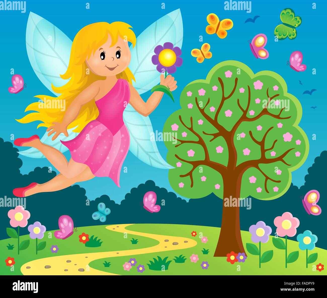Happy fairy theme image 7 - picture illustration Stock Photo - Alamy