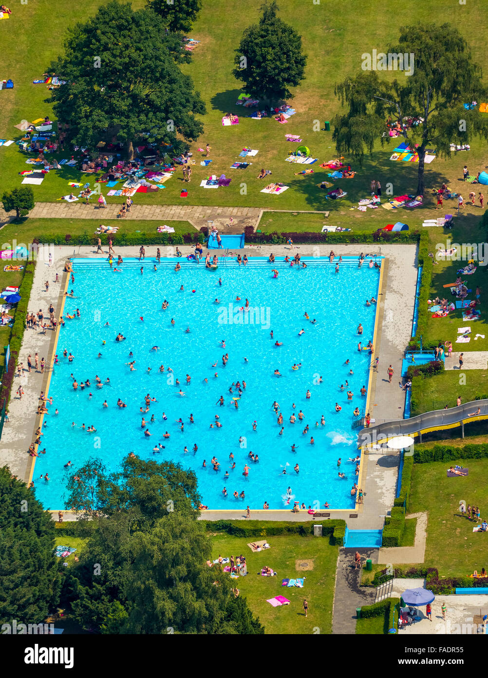 Aerial view, sunbathing, summer, bathers, sunbathing areas, summer fun ...