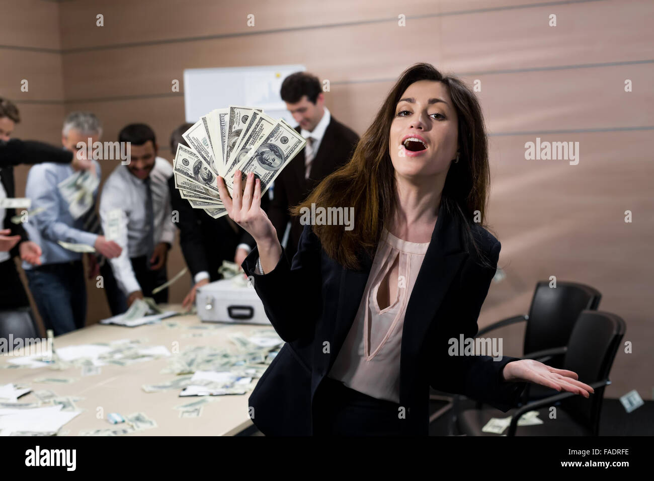 Successful business woman celebrating success. Economic growth of the ...