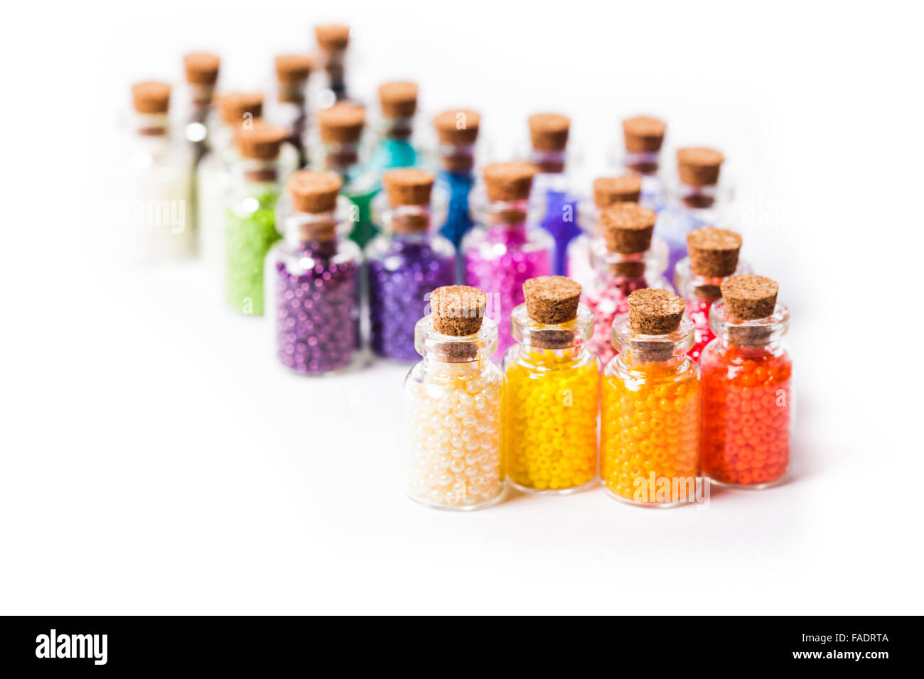 Colorful beads in the bottles Stock Photo - Alamy
