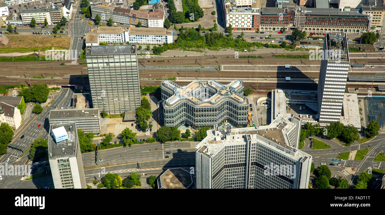 Aerial view, Essen-City with the new Schenker headquarters at Post ...