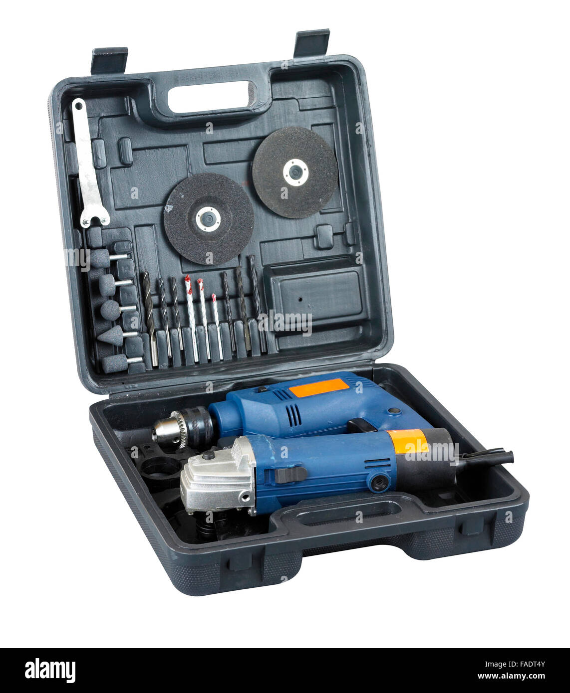 set of power tools in a box Stock Photo - Alamy