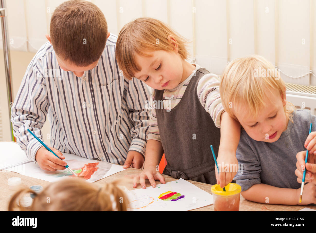 Children are painting Stock Photo - Alamy