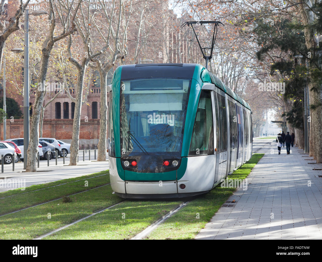 Tram on street of barcelona hi-res stock photography and images - Alamy