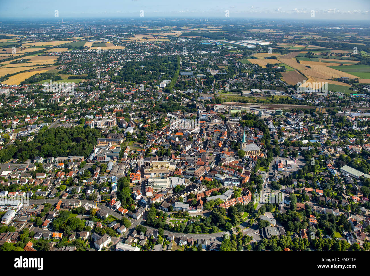 Aerial view, looking from the south to the city of Unna interior, Unna ...