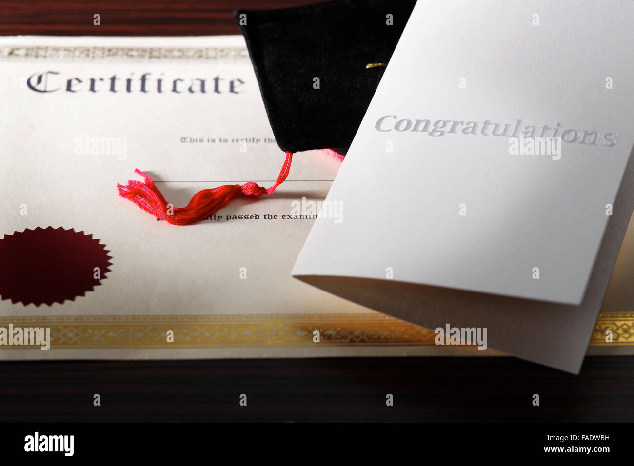 close up of the Congratulations Note Stock Photo - Alamy