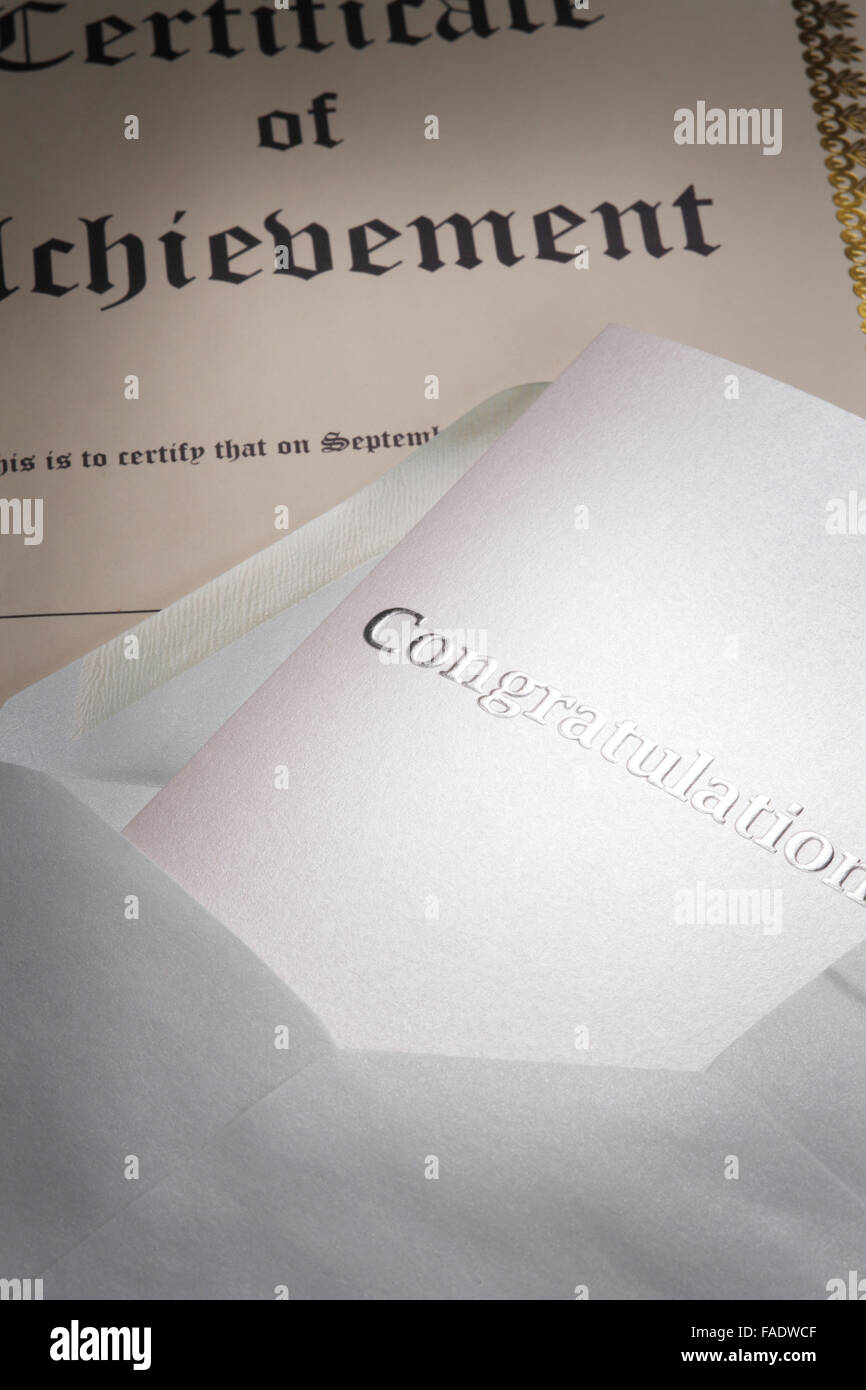 close up of the Congratulations Note Stock Photo - Alamy