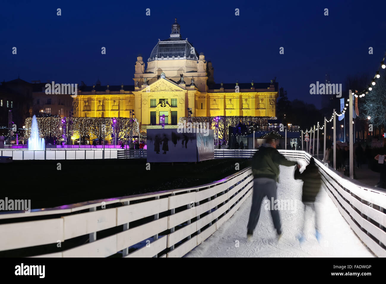 The city ice skating rink at Advent time in King Tomislav Park in ...