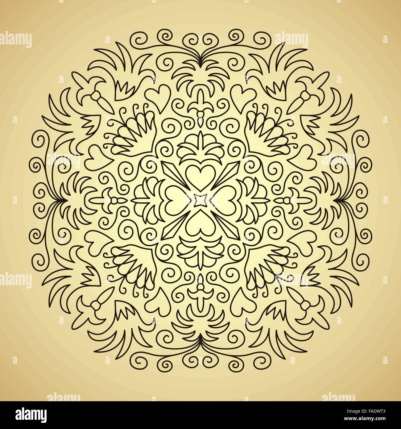 Line Emblem with Flowers and Hearts Stock Vector Image & Art - Alamy