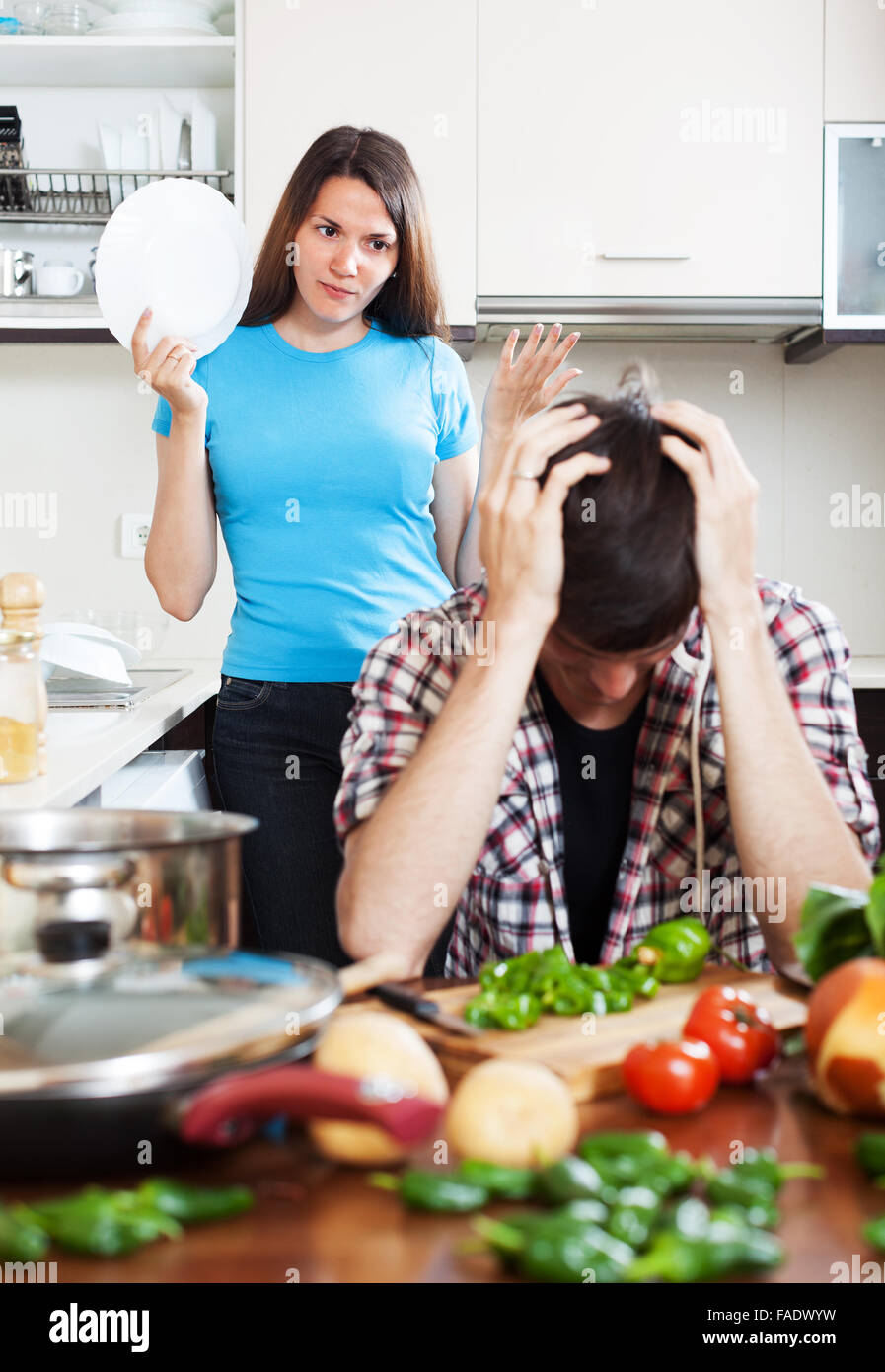 Portrait adult sad man cooking hi-res stock photography and images - Alamy