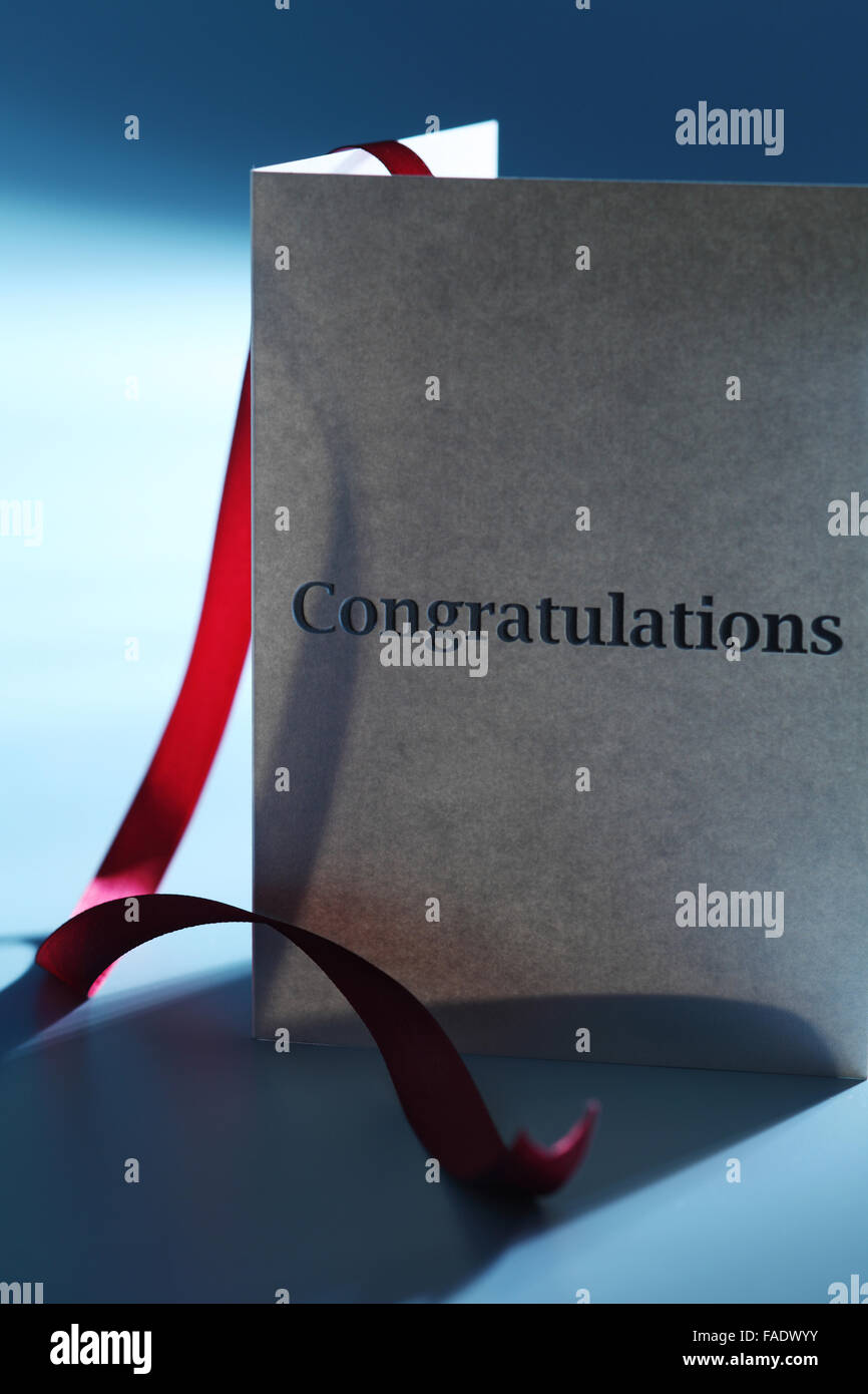 close up of the card with text Congratulations Stock Photo - Alamy