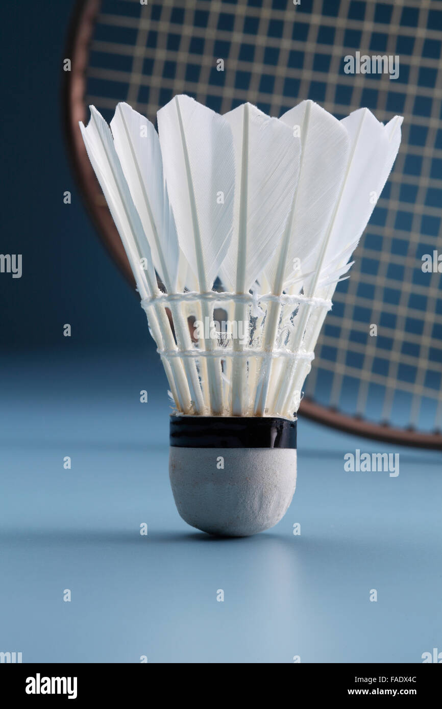 badminton racquet and shuttlecock Stock Photo - Alamy