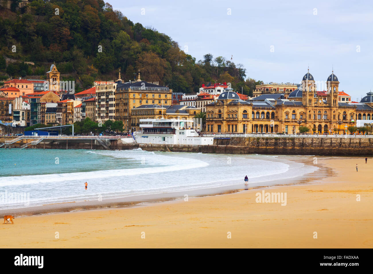 La Concha beach in autumn day at San Sebastian. Spain Stock Photo - Alamy