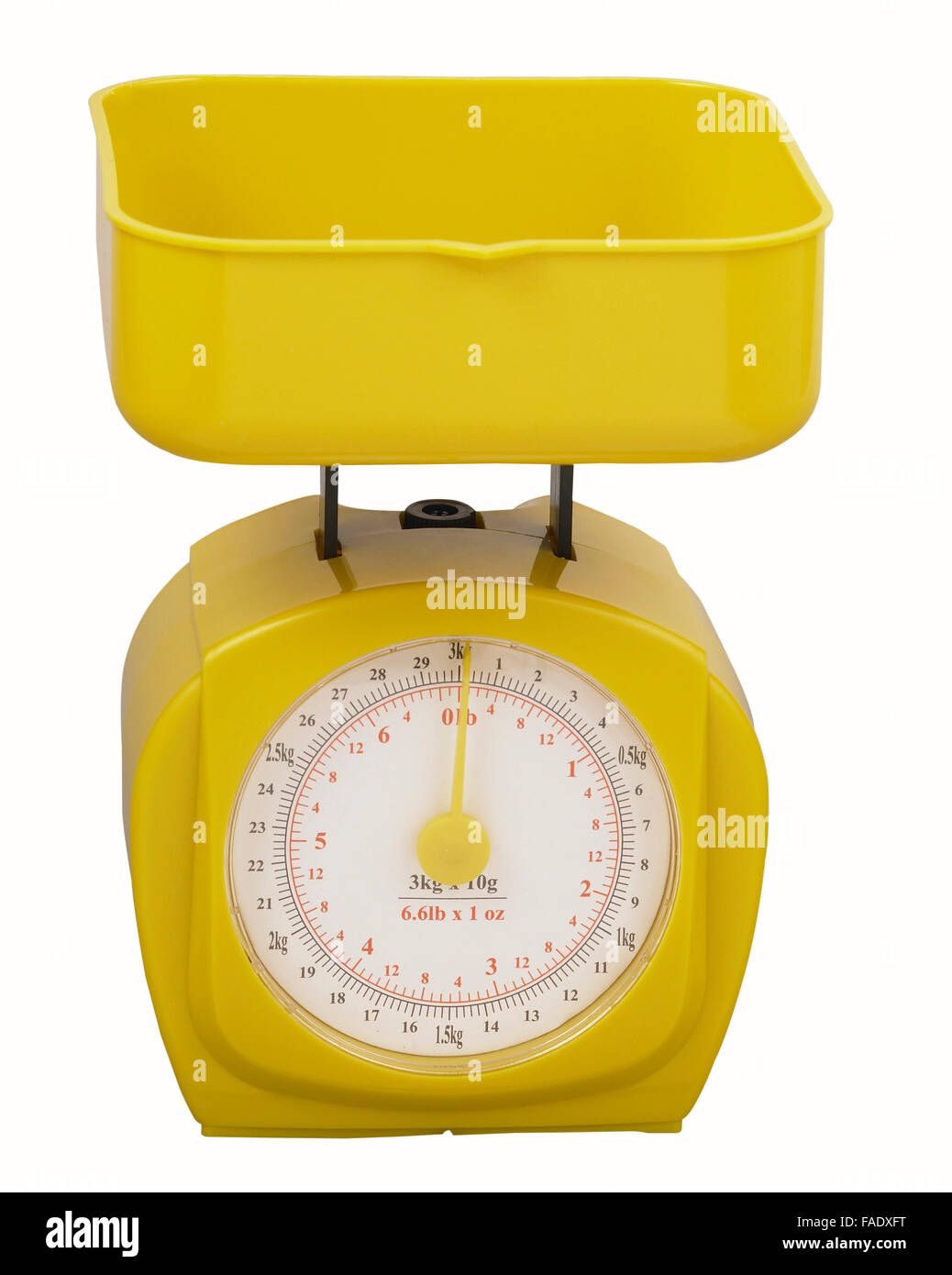 yellow kitchen scale with clipping path Stock Photo - Alamy