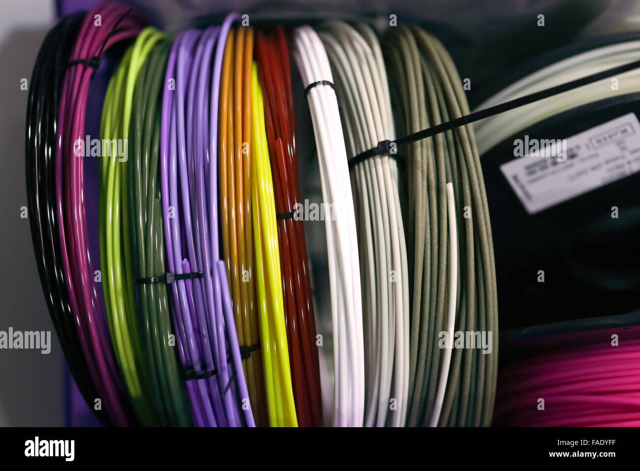 Hamburg, Germany. 28th Dec, 2015. Cables used for printers pictured in ...