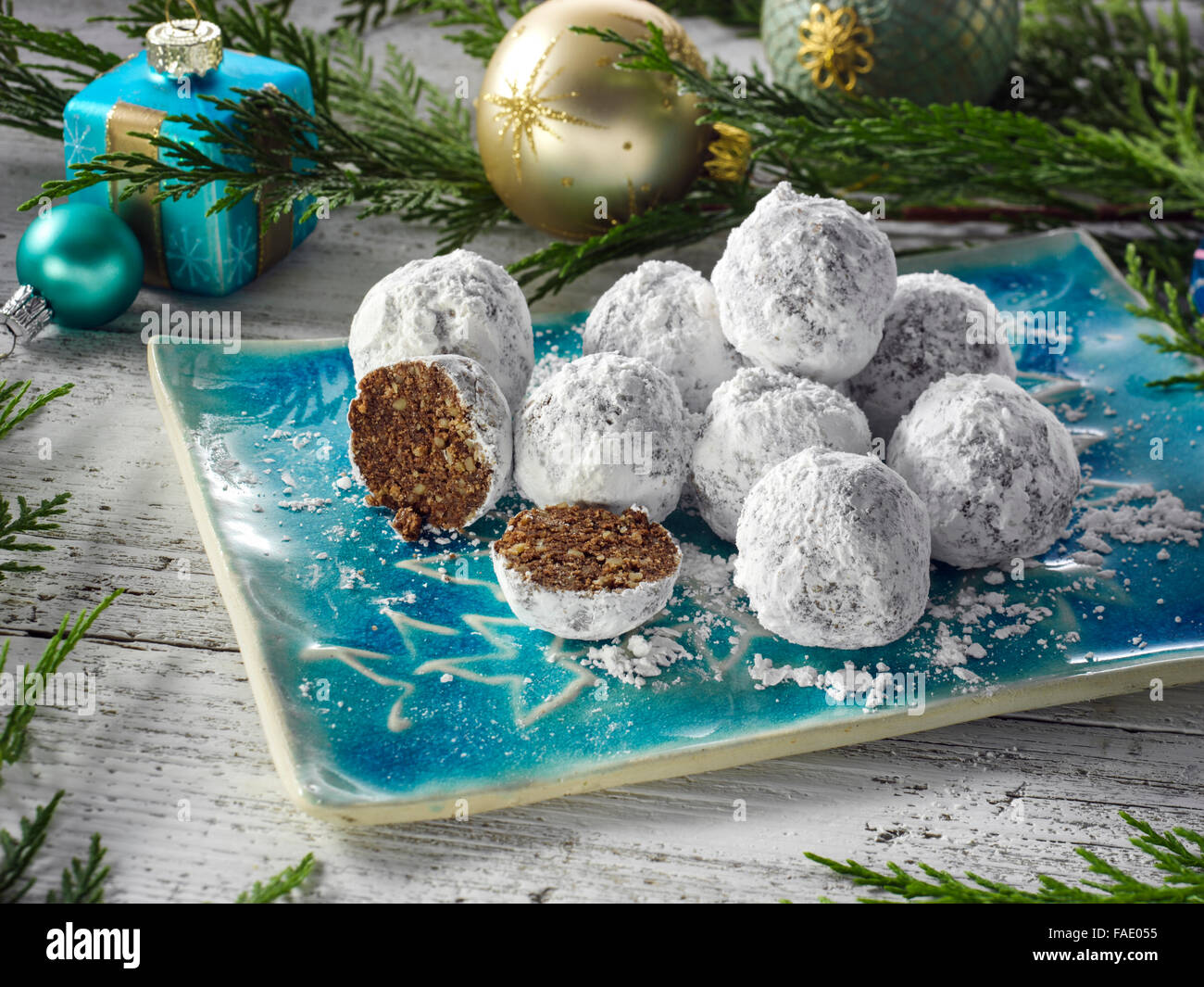 Chocolate rum balls Stock Photo - Alamy