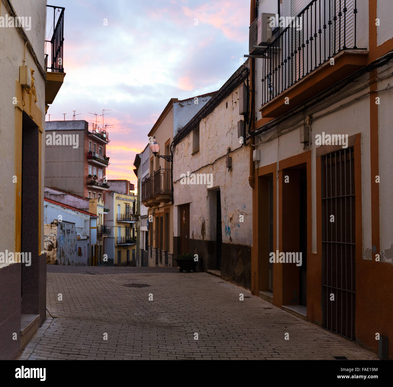Old street in dawn merida hi-res stock photography and images - Alamy