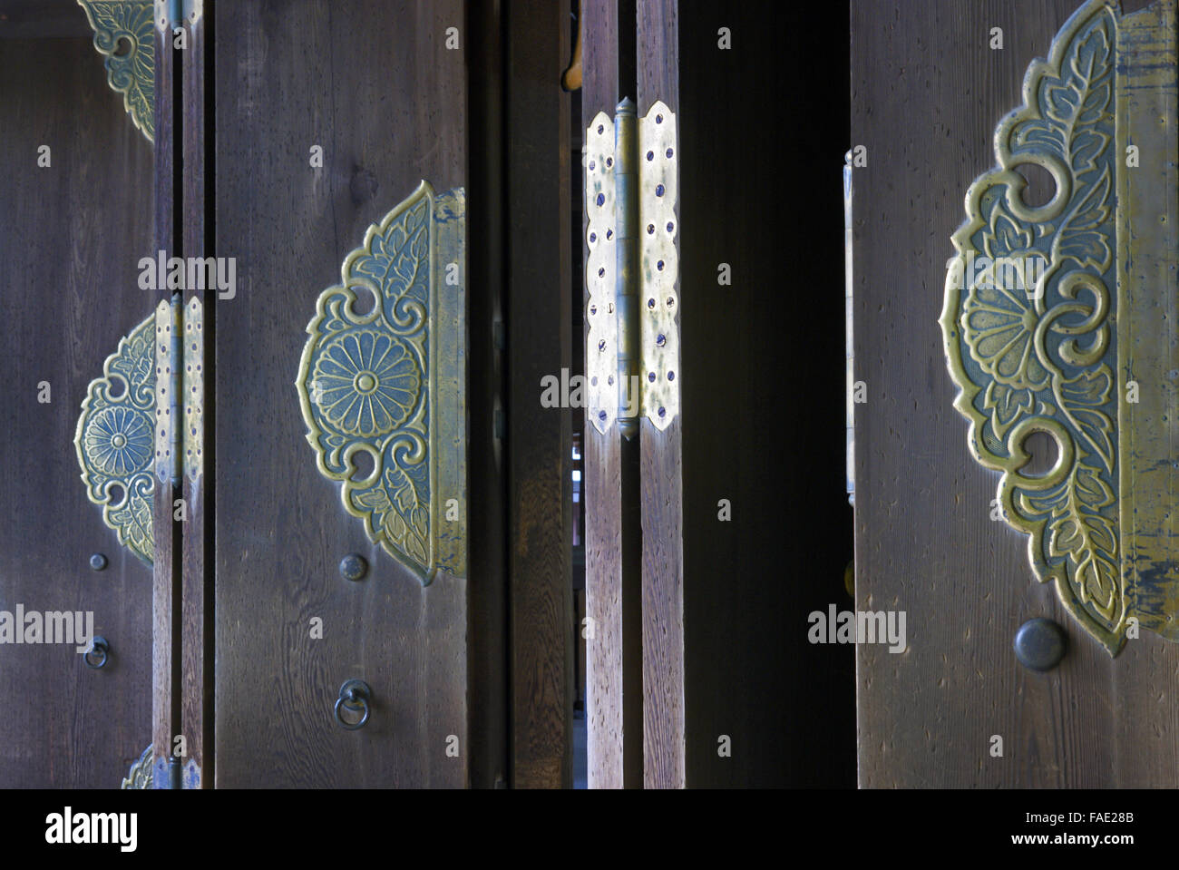 Meiji Shinto shrine door hinges Stock Photo - Alamy