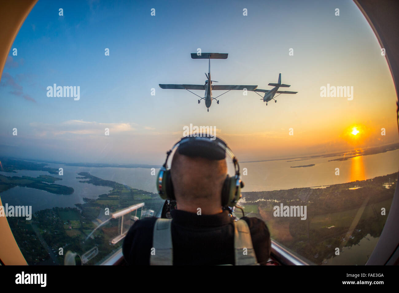 Aerial view of a pilot during a formation flight Stock Photo - Alamy
