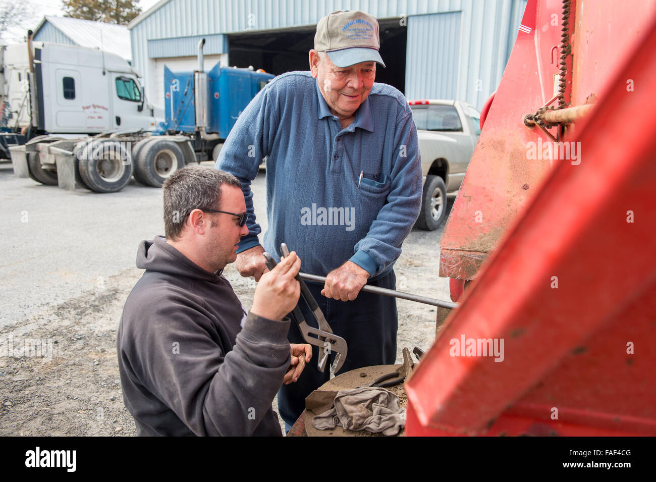 Farmer working on farming equipment in Eden, Maryland Stock Photo - Alamy
