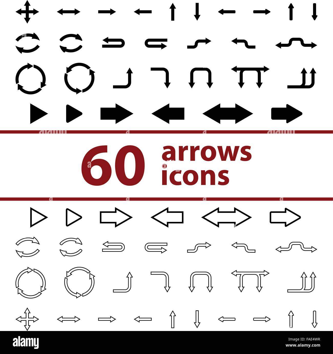Vector illustration set of icons arrows Stock Vector Image & Art - Alamy