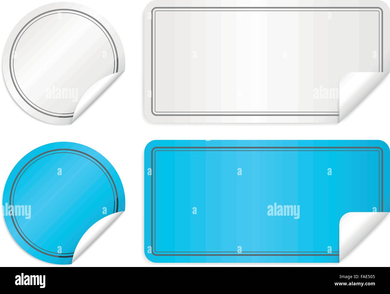 White paper stickers adhesive Stock Vector Images - Alamy