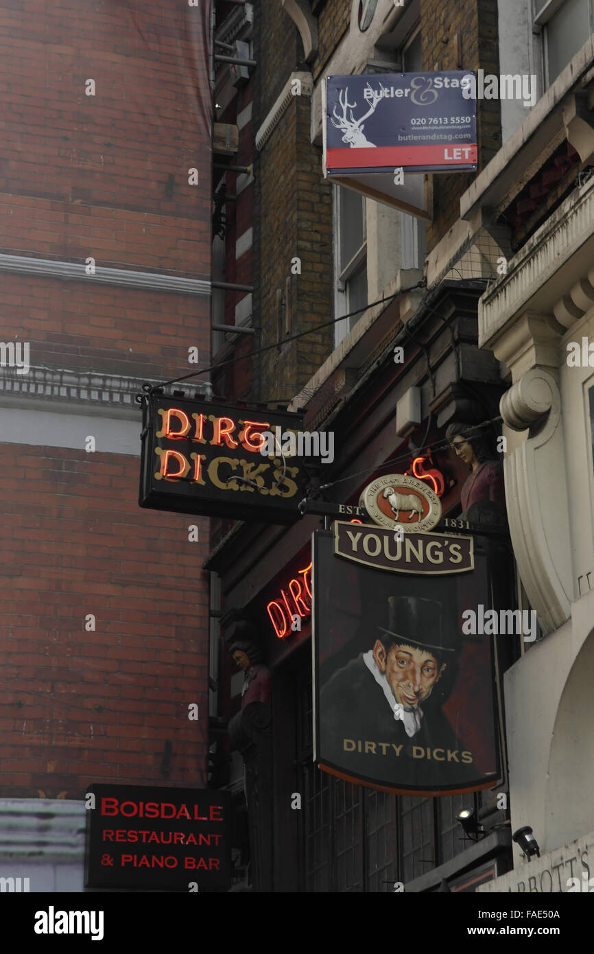 Dirty dicks pub sign hi-res stock photography and images - Alamy
