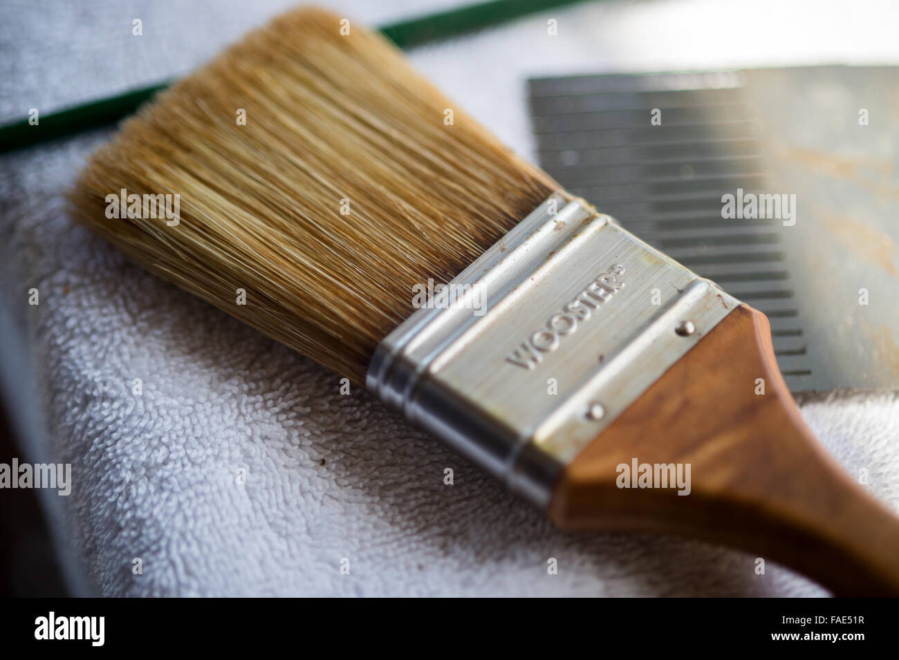 Paint bush for faux finishing Stock Photo - Alamy